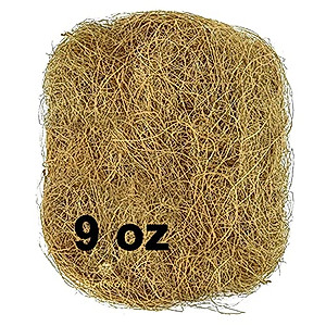Lucky Interests Coconut Fiber, 9oz. Comfortable Bedding for Small Birds and Animals, Nest Material for Nest Building, Hideouts, Plants and Upholstery