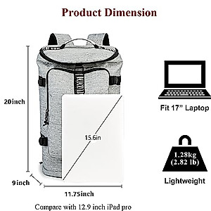 FUNYAGO Gym Duffle Bag Waterproof black Laptop Backpack Suitable for Hiking, Fishing, Travel 40L Large Capacity Trendy Cool Lightweight Backpack for Men and Women