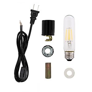 Creative Hobbies Large Ceramic Christmas Tree Wiring Kit with 3.5 Watt LED Bulb - Standard (Edison) Base Socket - Perfect for Lighting Large Size Objects and DIY Projects