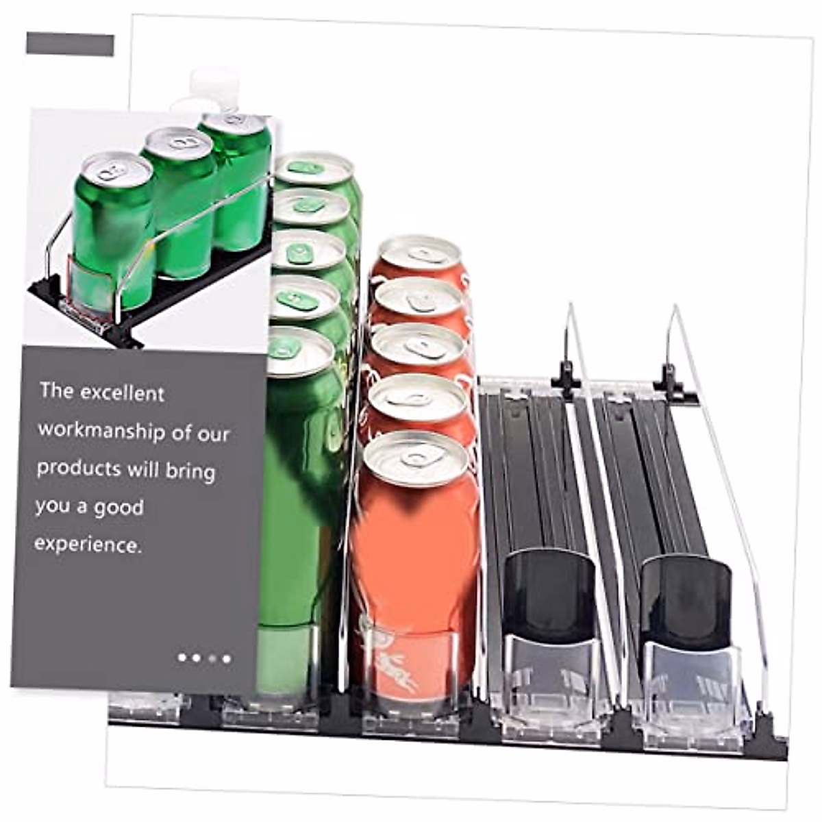 UPKOCH Beverage Organizer Glide Drink Manager Vending+Machines Organizer Drinkware Vending Machine Glide Drink Organizer for Fridge Bottle Can Organizer Black Pusher Machine Pulley