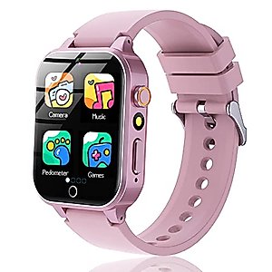 AWEHIRU Kids Smart Watch Girls Boys - Smart Watch for Kids Games Watch with 26 Games Music Player HDCamera Pedometer Alarm Video Flashlight Birthday Gifts for Kids 3-12 Years Old