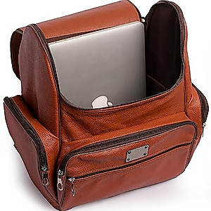 Hammi Leather Backpack - Genuine Milt Leather Backpack for Women & Men - Leather Backpack for School - Travel Bag - Laptop Bag (Tan)