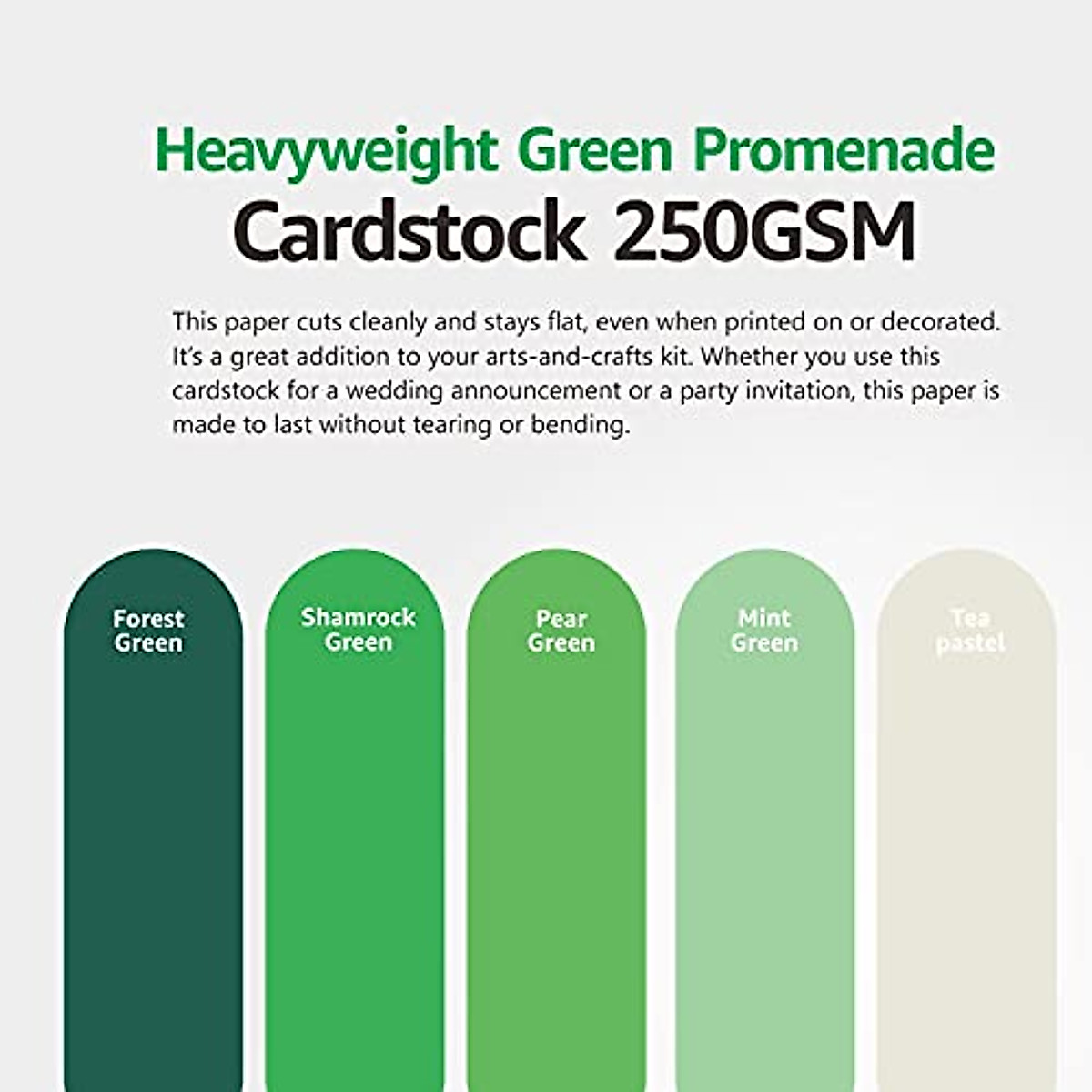 BearBoss Green Blue Navy Colored Cardstock Paper 8.5" x 11" Heavyweight 92lb Cover Card Stock for Crafts and DIY Cards Making