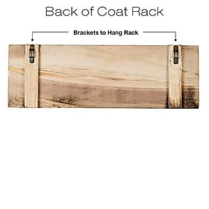 EXCELLO GLOBAL PRODUCTS Rustic, Shabby Chic Wall Mounted Hanging Entryway Coatrack Organizer. 24x8 - GPP-0017