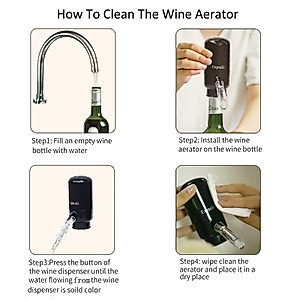 Exptolii Electric Wine Aerator Pourer, Automatic One-Touch Wine Decanter and Wine Dispenser Pump Wine Oxidizer for Red and White Wine