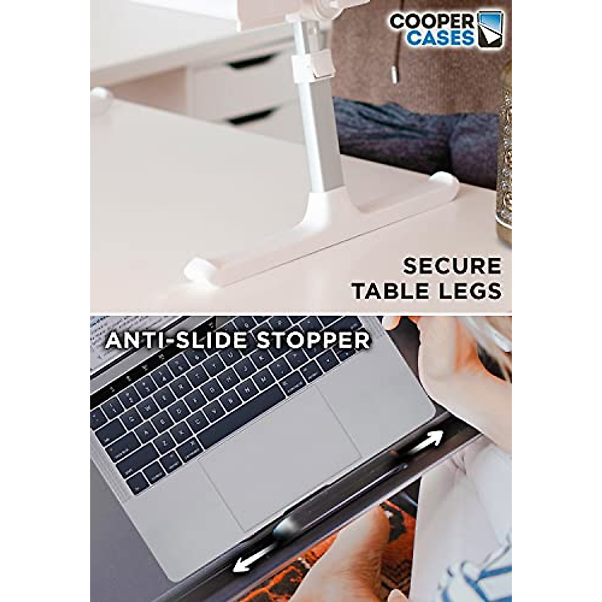 Cooper Desk PRO Adjustable Laptop Table, Bed Desk for Laptop, Desk for Bed, Lap Desk for Laptop, Adjustable Lap Desk for Bed, Portable Desk, Laptop Stand for Bed Floor Desk