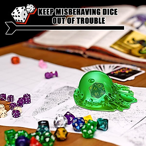 Deekin Harrycle Dice Jail Gelatinous Cube Dice Prison Resin Cage Translucent Miniature Accessory for Table Game Party Gatherings Gifts(Green)