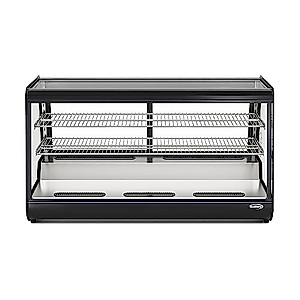 KoolMore CDC-7C-BK 48 in. Refrigerated Bakery Display Case with Clear Glass Front, Sliding Rear Doors, LED Lighting, Adjustable Temperature, and Dual Shelving for Baked Goods in Black, 7 cu. ft