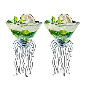 Octopus Martini Glass Creative Cocktail Drinkware Bar Goblet Tools (2 Transparent)