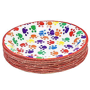Dog Party Supplies Set 24 9" Plates 24 7" Plates 24 9 Oz Cups 50 Luncheon Napkins Puppy Birthday Decorations Paper Paw Dog Girl Kids Themed Disposable Tableware Party Favor Good Set by Gift Boutique