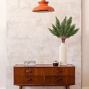 INIFLM 10Pcs Artificial Cypress Branches,16.5in Faux Long Stem Cedar Sprigs Fake Greenery Pine Picks for DIY Garland Wreath Christmas Embellishing and Home Garden Decoration, Green