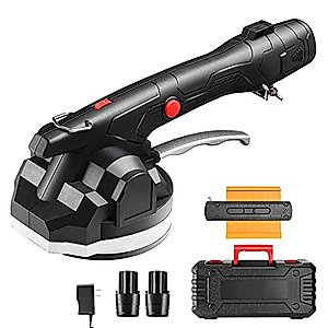 Tile Vibrator, Elikliv 19000 r/min Cordless Tile Tiler Handheld Laying Tiles Leveling Tool Tile Vibration Machine with 2 Batteries, Max 160kg 6 Speeds Vibrator Suction Cup for Tile Leveling Laying