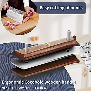 Professional Hand Forged Cleaver Knife Japanese 7 inch Kitchen Knives Super Sharp High Carbon Stainless Steel Chefs Knife Comfortable Cocobolo Wooden Handle with Gift Box