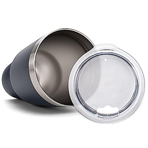 100 North, Polar Camel, United States National Parks, Navy Blue 30 Ounce, Stainless Steel, Vacuum Insulated Travel Tumbler Mug With Clear Lid, Yellowstone Adventures