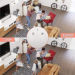 Camera Detector WiFi HD 1080P Hidden Camera Smoke Detector Surveillance Camera for Keeping Eyes on Home Warehouse Bedroom Security Dome Cameras for Baby Pet…