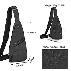 Seoky Rop Slim Sling Bag Small Ultra Thin Water Resistance Crossbody Chest Shoulder Backpack Personal Pocket Bag Dark Grey