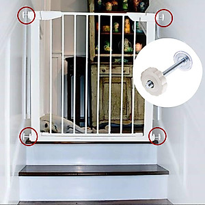 4 Pack M8 Extra Long Pressure Gates Threaded Spindle Rods,8mm Baby Kids Pet Dog Gates Accessory Screw Bolts Kit Fit for All Pressure Mounted Walk Thru Gates