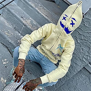 GIRSARRDER Zip Up Hoodies for Sweatshirt Womens Men Y2k Skeleton Skull Graphic Print Sweatshirt Gothic Oversized Jackets