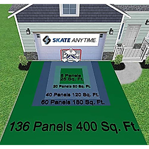 Skate Anytime Shooting Pad – Precision Engineered Skateable & Expandable Synthetic Ice All-Weather Durable - Feels Like Real Ice - (20 Panels / 60 sq ft)