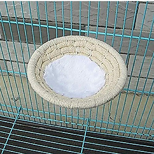 zmgmsmh Handmade Cotton Rope Bird Breeding Nest Bed for Budgie Parakeet Cockatiel Parakeet Conure Canary Finch Lovebird and Small Parrot Cage Hatching Nesting Box (Cotton Rope)
