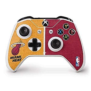Skinit Decal Gaming Skin Compatible with Xbox One S Controller - Officially Licensed NBA Miami Heat Canvas Design