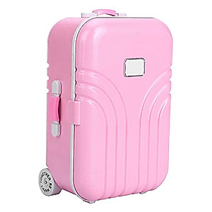 FILFEEL Baby Suitcase Toy, Childs Suitcase, Mini Luggage Box, Cute Plastic Rolling Suitcase Pink