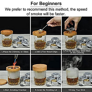 Cocktail Smoker Kit And 4 Pack Of Peach, Pear, Beech, & Mesquite Wood Chips - Cocktail Smoker Kit & Chips For Old Fashioned Cocktails, Whiskey, & Bourbon