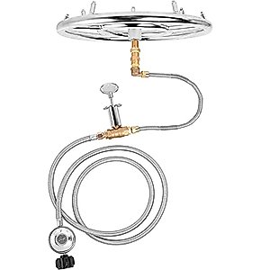 GASPRO Propane Gas Fire Pit Kit, with 12 Inch Jet Fire Pit Burner Ring, for DIY & Upgrade Propane Fire Pit, Fireplace, Heavy Duty 304 Stainless Steel, Indoor & Outdoor Use