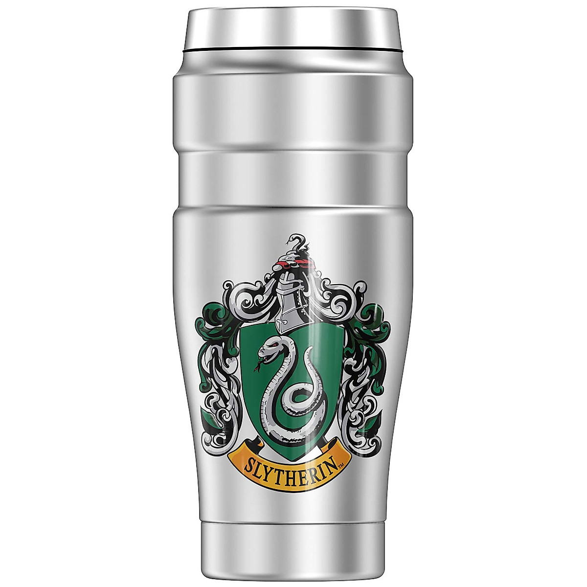 Harry Potter Slytherin House Crest, THERMOS STAINLESS KING Stainless Steel Travel Tumbler, Vacuum insulated & Double Wall, 16oz