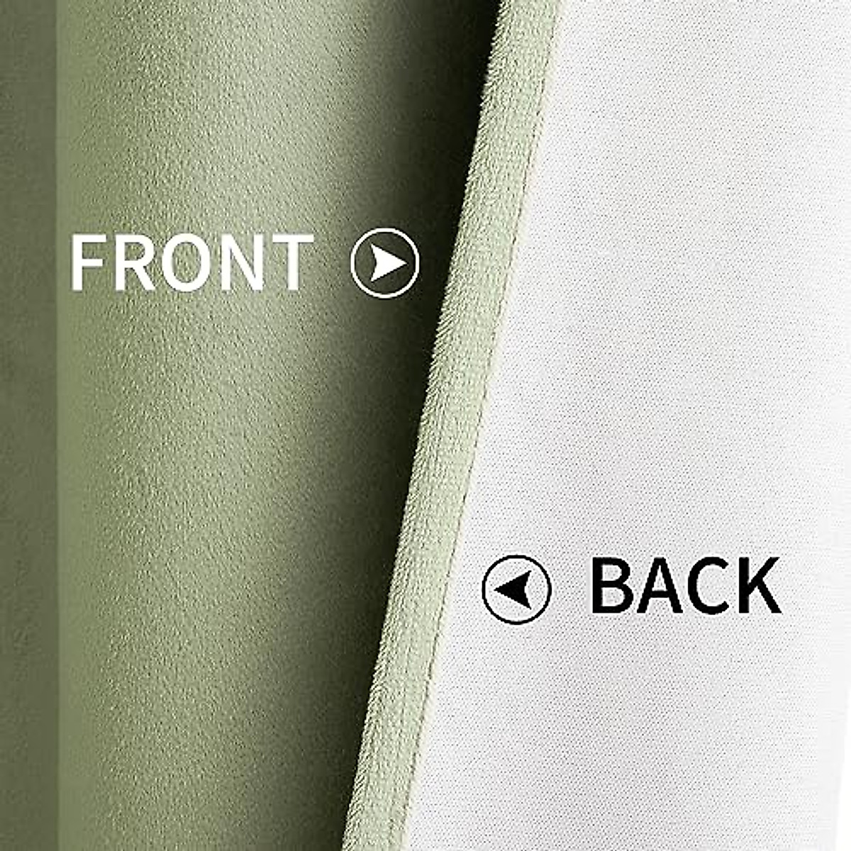 Woaboy 100% Blackout Light Sage Velvet Curtains-2 Panels 84 inch Completely Blackout Window Drapes Thermal Insulate 3 Layer Curtains with Black Liner for Bedroom Nursery Room, Grommet Top (52 * 84")