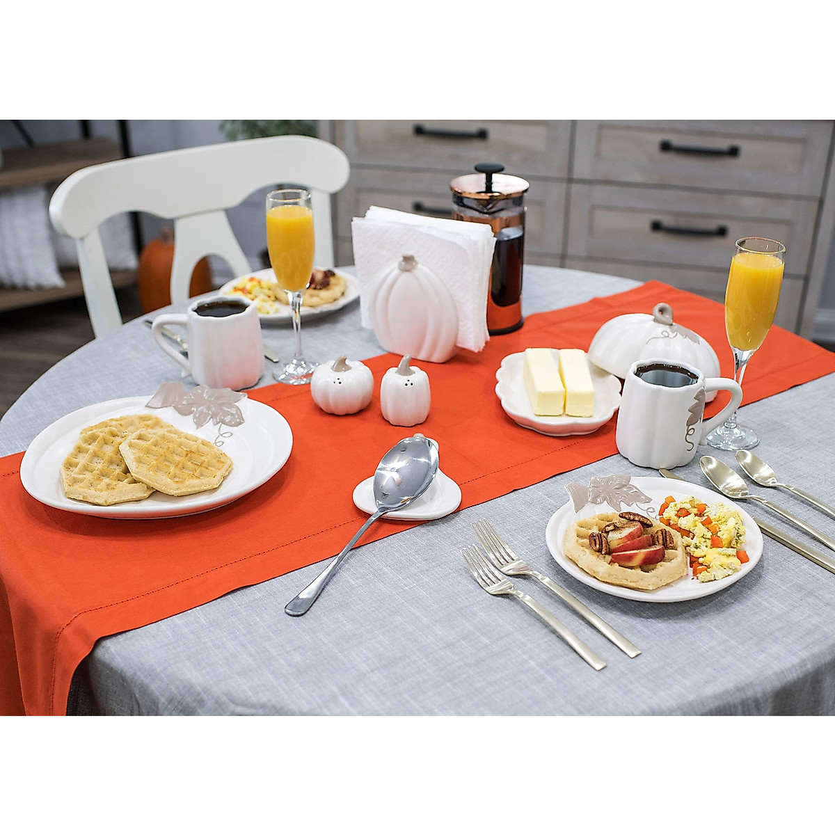 Nat & Jules Pumpkin Gourd Shaped 6.5 x 4 Inch Ceramic Spoon Rest: Cheerful Fall & Thanksgiving Decorations for Indoor Home Kitchen & Table Décor & Centerpiece, Cream