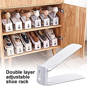 Shoe Slots Organizer | Adjustable Shoe Space Saving Storage Rack Holder | Double Deck Shoe Rack Holder for Shoes Storage Closet Organization, Home Decor Suyam