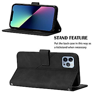 Fashion with Card Slot Stitching Leather Case Business Decompression Mobile Phone Flip Back Cover (Black,for Infinix Smart 5)