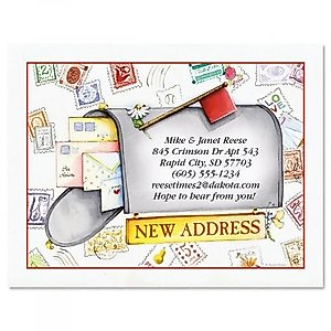 Keep In Touch Personalized New Address Postcards, Set of 24 Moving Announcements, 5-¼ x 4 inches
