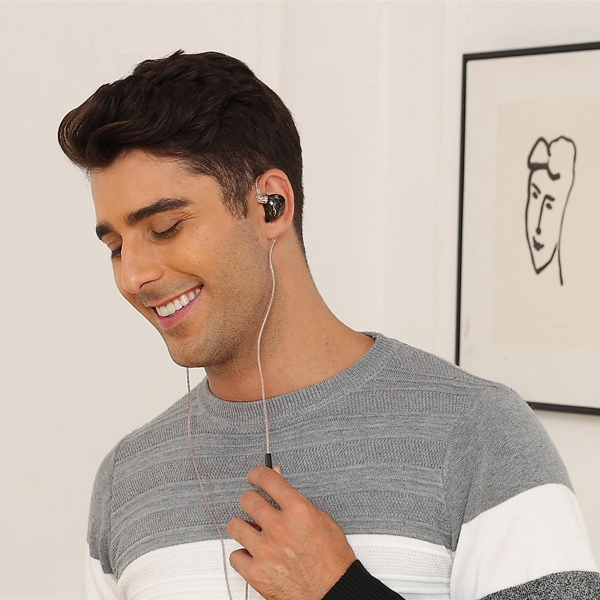 KZ DQS Wired Earbuds Dynamic Driver in Ear Monitor Headphone Semi-Open HiFi Bass Earphone 2pin 3.5mm Gaming Earbuds (Without Mic)