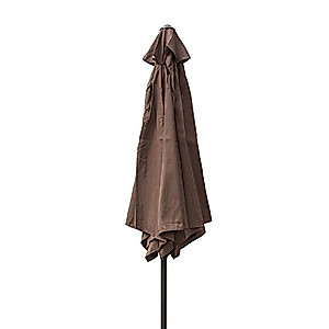 Bestmart INC New Outdoor Patio Garden Sun Proof Patio Umbrella Yard Beach with Crank Tilt 100% Polyester Fabric (8FT Tan)