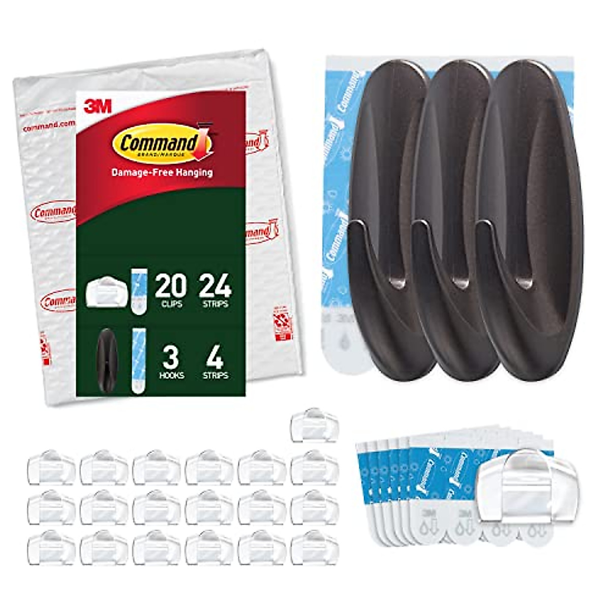 Command Outdoor Decorations Set - Home decor with Outdoor Light Clips and Outdoor Hooks, Command Strips Included