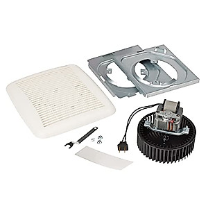 Broan-NuTone BKR60 QuickKit Ultra-Quiet Bath Fan Replacement Motor and Cover/Grille, 60 CFM, 20% more power, White