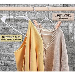 Andiker 20PCS Pink Velvet Hanger Clips, Non-Slip Strong Finger Flocked Clips for Thin Velvet Hangers Suit Pants Trousers Skirt