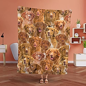 NAZENTI Personalized Nova Scotia Duck Tolling Retrievers Blanket, Gift for Lover Nova Scotia Duck Tolling Retrievers You Will Have A Bunch of Dogs Fleece Blanket, Christmas Blanket, Xmas Gift