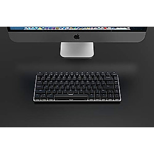 FIRSTBLOOD ONLY GAME. AK33 Geek Mechanical Keyboard, 82 Keys Layout, Blue Switches, White LED Backlit, Aluminum Portable Wired Gaming Keyboard, Pluggable Cable, for Games Work and Daily Use, Black