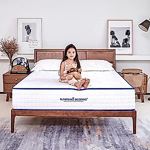 Sunrising Bedding 12 inch Natural Latex & Gel Infused Memory Foam Queen Mattress, Medium Firm, Non-Toxic & No Fiberglass, Assembled in USA, Certipur-US,120 Night Trial, 20 Year Warranty