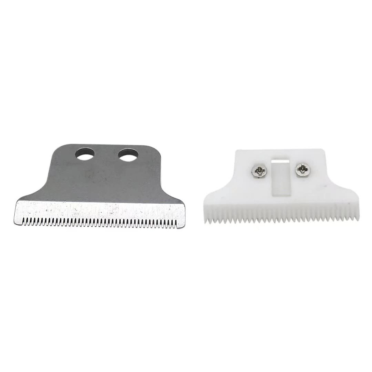 Adjustable 2 Hole Double Wide Trimmer Replacement Blade for Wahl Detailer #8290 5 Star Razor Edger #8051 G-Whiz #8986 Sterling Definitions #8085(Ceramic + Sliver Blade)