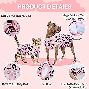 Kuoser Dog Recovery Suit, Soft Dog Surgery Recovery Suit for Female Male Dogs, Anti Licking Dog Onesie After Sapy Neuter, Pet Body Suits Doggie Surgical Shirt E-Collar & Cone Alternative, Pink 2XL
