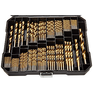 230 Piece Titanium Twist Drill Bit Set with 16-Inch Wide Mouth Tool Bag