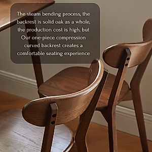 Wayshome 100% Solid Oak Wood Dining Chairs - Kitchen Chairs Set of 4,Study Chair Modern Classic Design for Elevated Living (walnut-4)