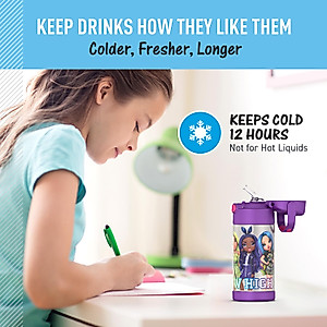 THERMOS FUNTAINER 12 Ounce Stainless Steel Vacuum Insulated Kids Straw Bottle, RAINBOW HIGH