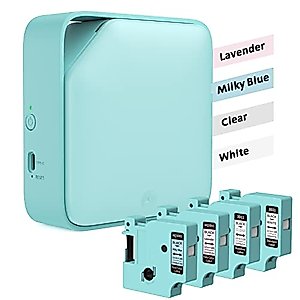 Vixic Label Maker Machine with Tape D1600D Bluetooth Label Maker, Portable Label Printer Wireless Sticker with Multiple Templates Available for Labeling, Labeler for Home Office Organization, Green