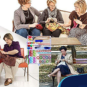 94 PCS Knitting Tool Accessory Kit Sewing Knitting Crochet Accessories Supplies Tools Needles Kit Crochet Starter with Stitch Holders Lock Markers Ring Markers Knitting Sewing Needles Scissors Cable