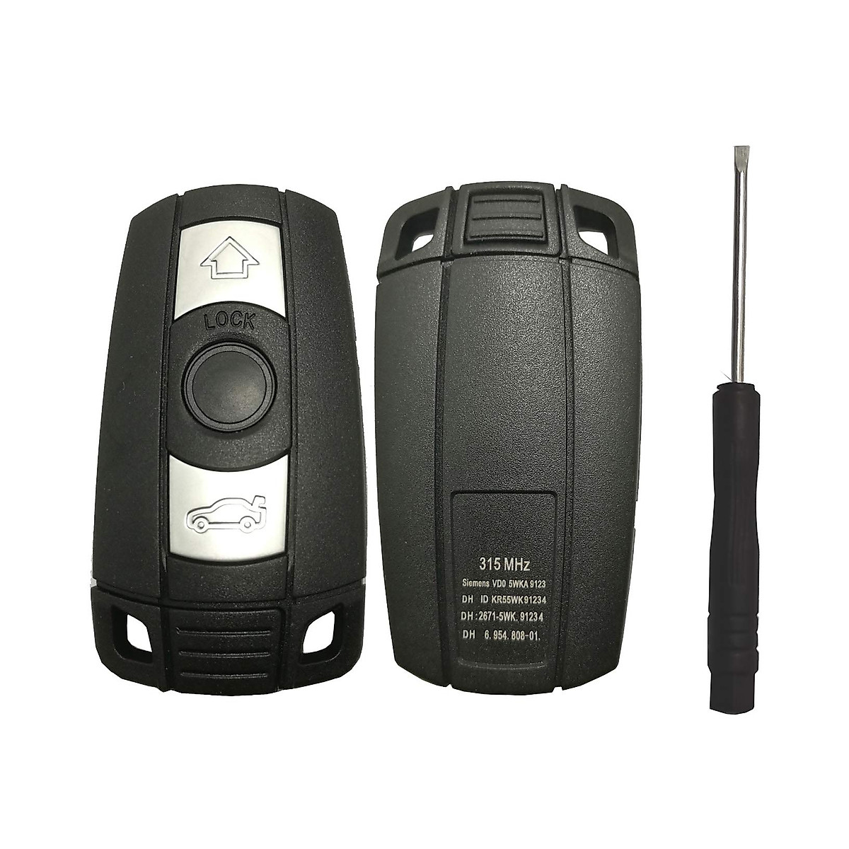 Key Fob Case Shell Fit for BMW 3 5 Series BMW X5 BMW X6 BMW Z4 3 Buttons Replacement Keyless Entry Remote Car Key Fob Cover with Uncut Blade Blank and Screwdriver (1)